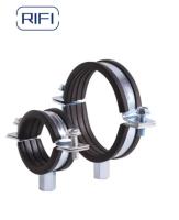China Carbon Steel M8+M10 Metal Pipe Clamp Pipe Hanger  with EPDM Rubber for sale