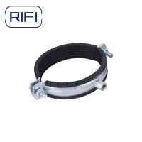 China Carbon Steel M8+M10 Metal Pipe Clamp Pipe Hanger  with EPDM Rubber for sale