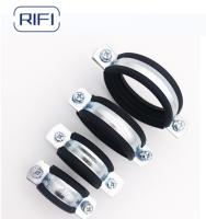 China Carbon Steel M8+M10 Metal Pipe Clamp Pipe Hanger  with EPDM Rubber for sale