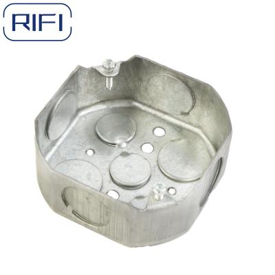 China 4 Inch Electrical Conduit Boxes Silver Octagon Steel Box Cover for sale
