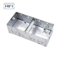 China Rifi European Metal Install Box Wall Switch 1+1 Electrical 2 Gang Metal Smart Home Socket Case Iron Wall Box Enclosure for sale