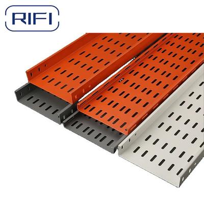 China Powder Coated Cable Tray System Galvanized Steel Perforated Cable Tray for sale