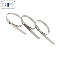 China RIFI Naked 316 Stainless Steel Ball Self-lock Cable Tie 4.6x200mm for sale