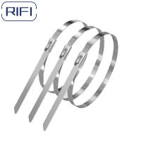 China RIFI Naked 316 Stainless Steel Ball Self-lock Cable Tie 4.6x200mm for sale