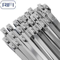 China RIFI Naked 316 Stainless Steel Ball Self-lock Cable Tie 4.6x200mm for sale