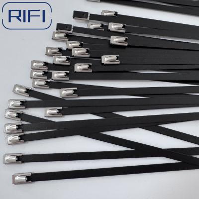 China Stainless Steel 304,316 All Epoxy Coated Stainless Steel Ball Lock Type Cable Tie for sale