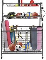 China 3 Tier Metal Sporting Goods Storage Rack In Garage Storage Stand for sale