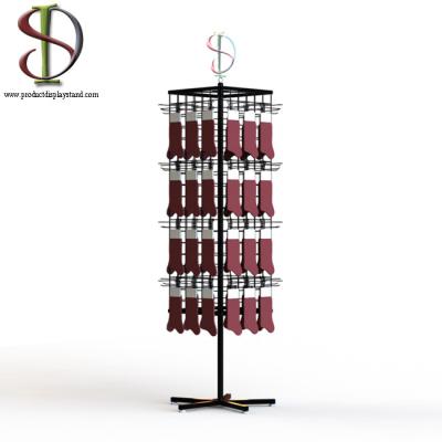 China 4 Sides Wire Grid Metal Floor Display Stands Modern Fashion Style for sale
