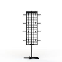 China 4 Sides Wire Grid Metal Floor Display Stands Modern Fashion Style for sale