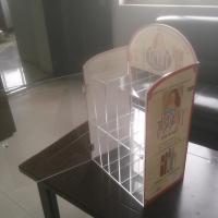 China Clear Acrylic Shelves Counter Top Display Stand With Locked Door And Customer Logo for sale