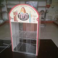 China Clear Acrylic Shelves Counter Top Display Stand With Locked Door And Customer Logo for sale