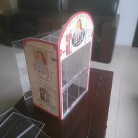 China Clear Acrylic Shelves Counter Top Display Stand With Locked Door And Customer Logo for sale