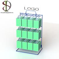 China Wire Hooks OEM Metal Table Top Display Stands With Back Locker And Top Logo for sale