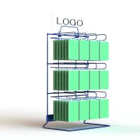 China Wire Hooks OEM Metal Table Top Display Stands With Back Locker And Top Logo for sale
