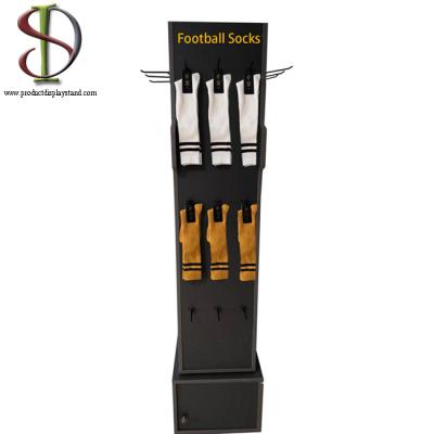 China Rotating Free Standing Mdf Peg Hook Display Rack For Mobile Accessories for sale