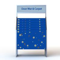 China Adjustable Feet Floor Display Rack Double Sided Carpet Rug Door Mats Retail for sale