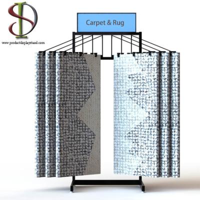 China Swing Metal Carpet Flooring Display Rack 6 - 12 Rugs for sale