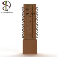 China Shop Eyewear Oem Wooden Retail Display Stands 4 Sides Mdf Flooring With Rotating Base for sale