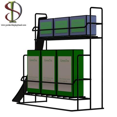 China Custom Tea Box ISO Branded Display Stand Point Of Purchase Wire Counter Top for sale