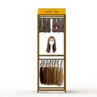 China Wig Mannequin Head Welded OEM Metal Floor Display Stands With Two Cross Bars for sale