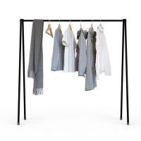 China Economical and Practical Folded Garments Metal Clothing Display Rack for sale