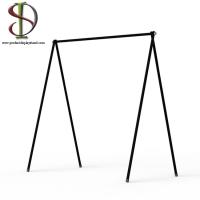 China Economical and Practical Folded Garments Metal Clothing Display Rack for sale