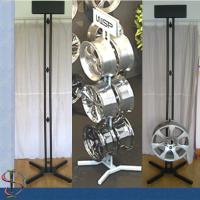China Six Wheels Auto Body Parts Racks , 2 Sides Metal Mag Wheel Display Stand for sale