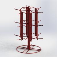 China Custom Made Countertop Pegboard Spinner Rack Display With Hooks Round Wire Base for sale