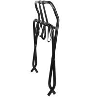 China Back Rest Hotel Style Luggage Rack / Black Hotel Luggage Stand With Feet for sale