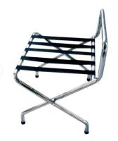China Back Rest Hotel Style Luggage Rack / Black Hotel Luggage Stand With Feet for sale