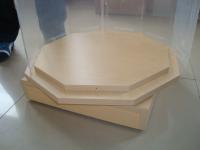 China 72 Greating Cards Metal Book Display Stand With Plastic Pocket And MDF Base for sale