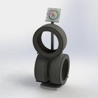China Garage 3 Tyres Cart Wheel Display Rack / Three Sides Alloy Wheel Display Stand for sale