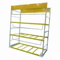 China 2 Layers Metal Auto Parts Display Racks For Garage Wheels Storage Custom Color for sale