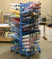China Double Sides Roller Industrial Display Stands With Six Columns Upright Pole for sale