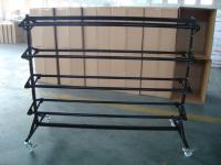 China Heavy Duty Vinyl Roll Floor Storage Rack , Metal Iron Tube Vinyl Roll Holder for sale