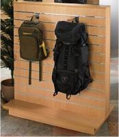 China Maple Slat Wall Wooden Retail Display Stands With Aluminum Strip 2 Sides for sale