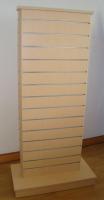 China Maple Slat Wall Wooden Retail Display Stands With Aluminum Strip 2 Sides for sale