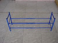 China Chrome Tube Shoe Display Stand / Two Tier Stacked White Metal Shoe Rack for sale