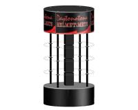 China Permanent MDF Wooden Branded Display Stands With Graphic Multip Shelves for sale