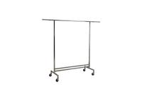 China Chrome Metal Clothing Rack On Wheels / Extendable Rods Portable Metal Clothes Rack for sale