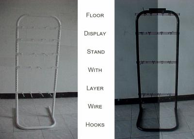 China Single Side Wire Floor Display Racks , 6 Tier Hooks Wire Grid Display Racks for sale