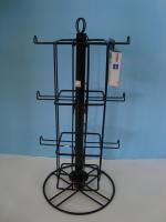 China Rotating Spinner Metal Table Top Display Stands With 12 Hooks 3 Tiers Square Shape for sale