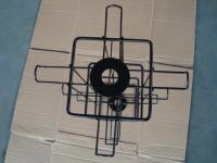China Rotating Spinner Metal Table Top Display Stands With 12 Hooks 3 Tiers Square Shape for sale