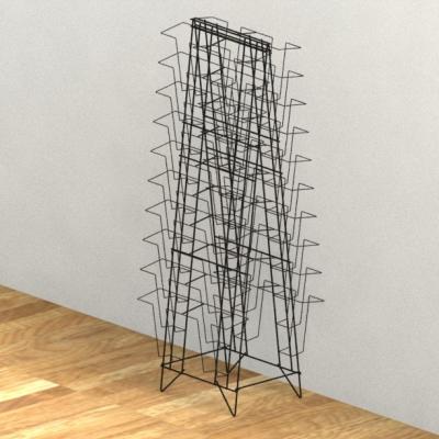 China Double Sides Metal Magazine Display Rack , 40 Pockets Floor Spinner Display Rack for sale