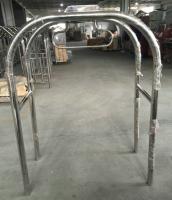 China Chrome Luggage Cart Hotel Display Stand With Poly Wood Deck Excellent Stability for sale