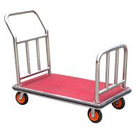 China Stainless Steel Hotel Display Stand Luggage Trolley With Full Wrap Around Bumper for sale