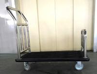 China Stainless Steel Hotel Display Stand Luggage Trolley With Full Wrap Around Bumper for sale