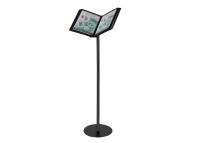 China Plastic 10 Pages A4 Poster Display Stand Free Standing Multi Angle Sliding for sale