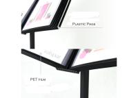 China Plastic 10 Pages A4 Poster Display Stand Free Standing Multi Angle Sliding for sale