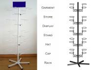 China Spinner Hat Metal Clothing Display Rack / Multiple Hooks Baseball Hat Display Rack for sale